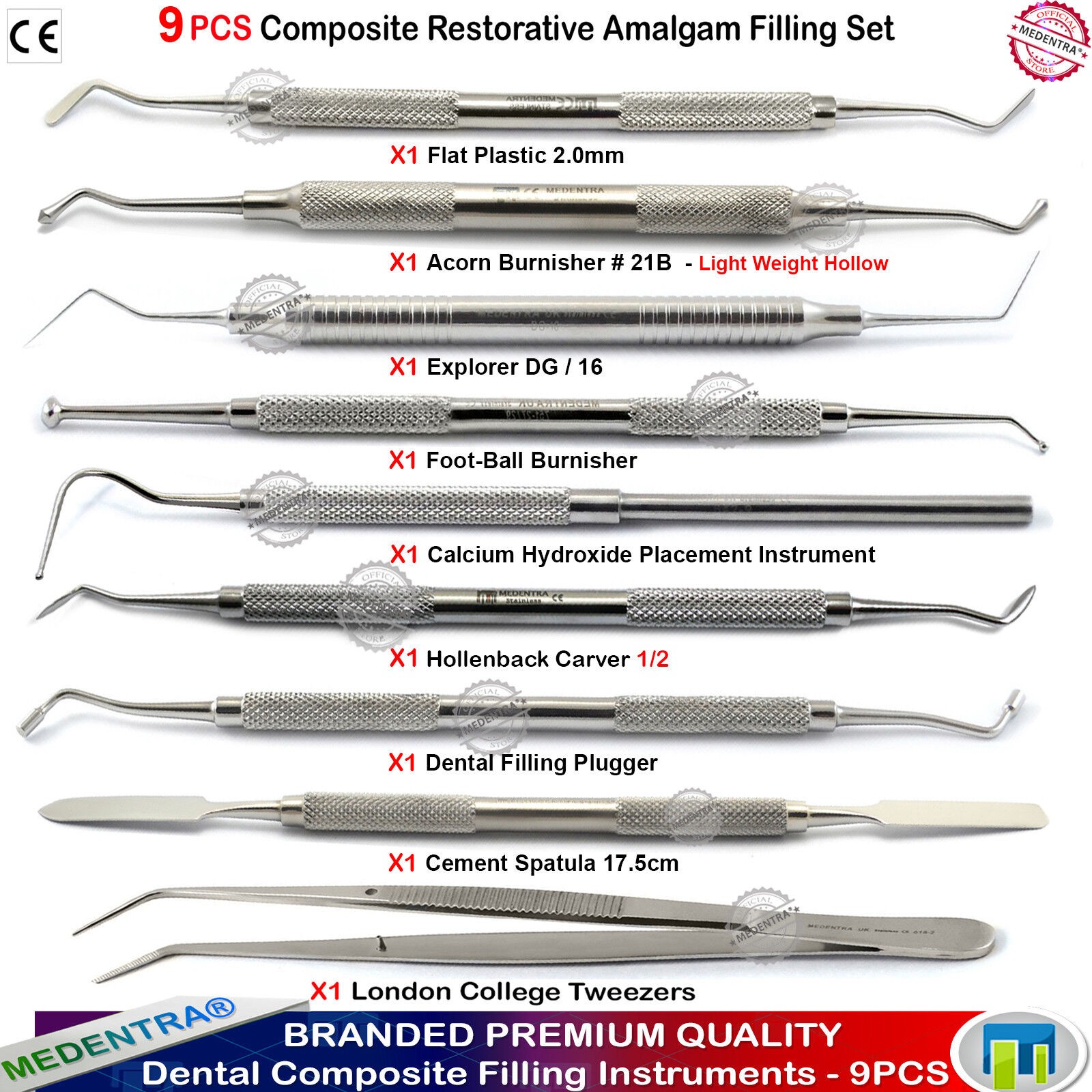 Dental Amalgam Restorative Pluggers Burnishers Flat Plastic Instruments dental-amalgam-restorative-pluggers-burnishers-flat-plastic-instruments