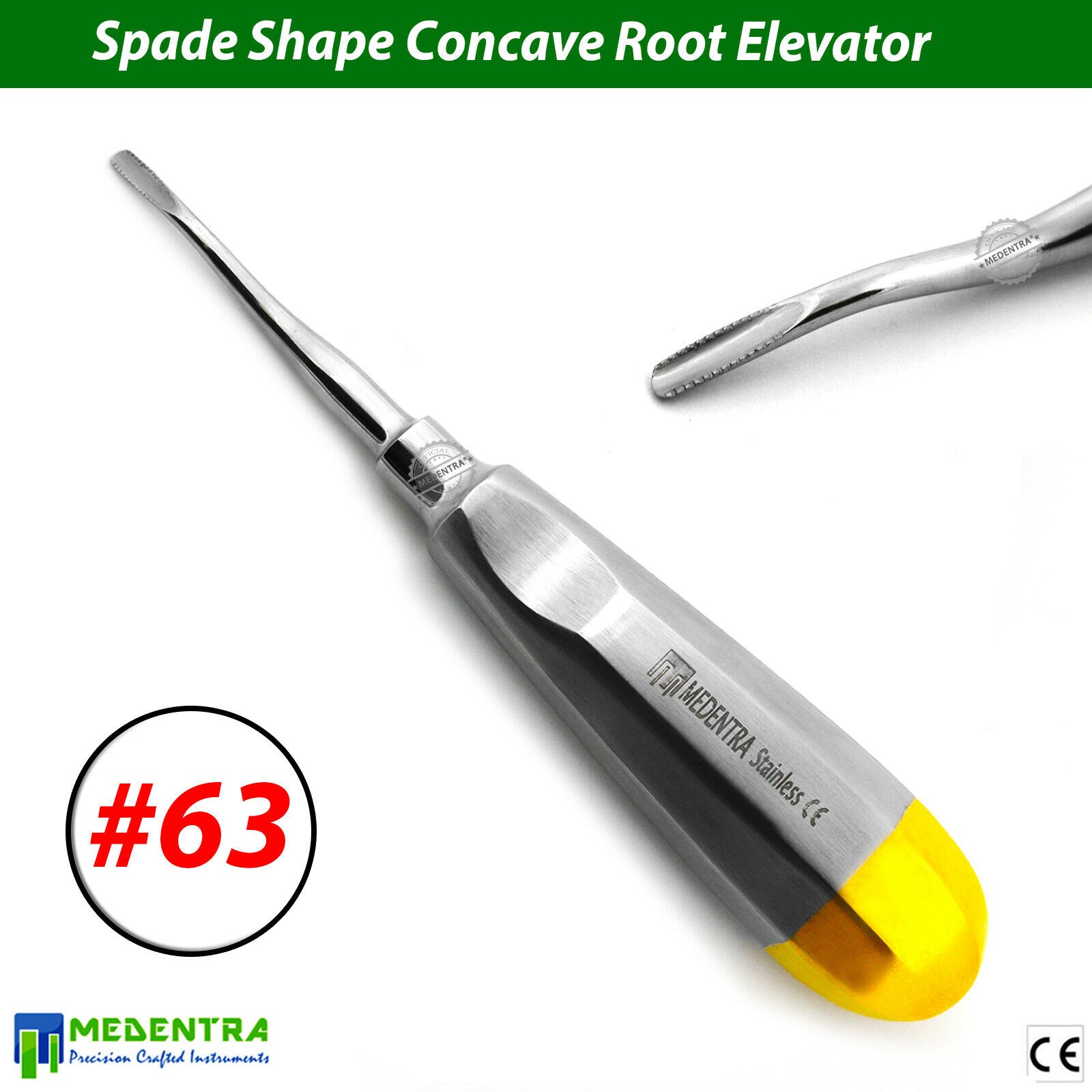 Spade Shape Root Elevators No.63 Tooth Extraction, Dental Oral Surgery